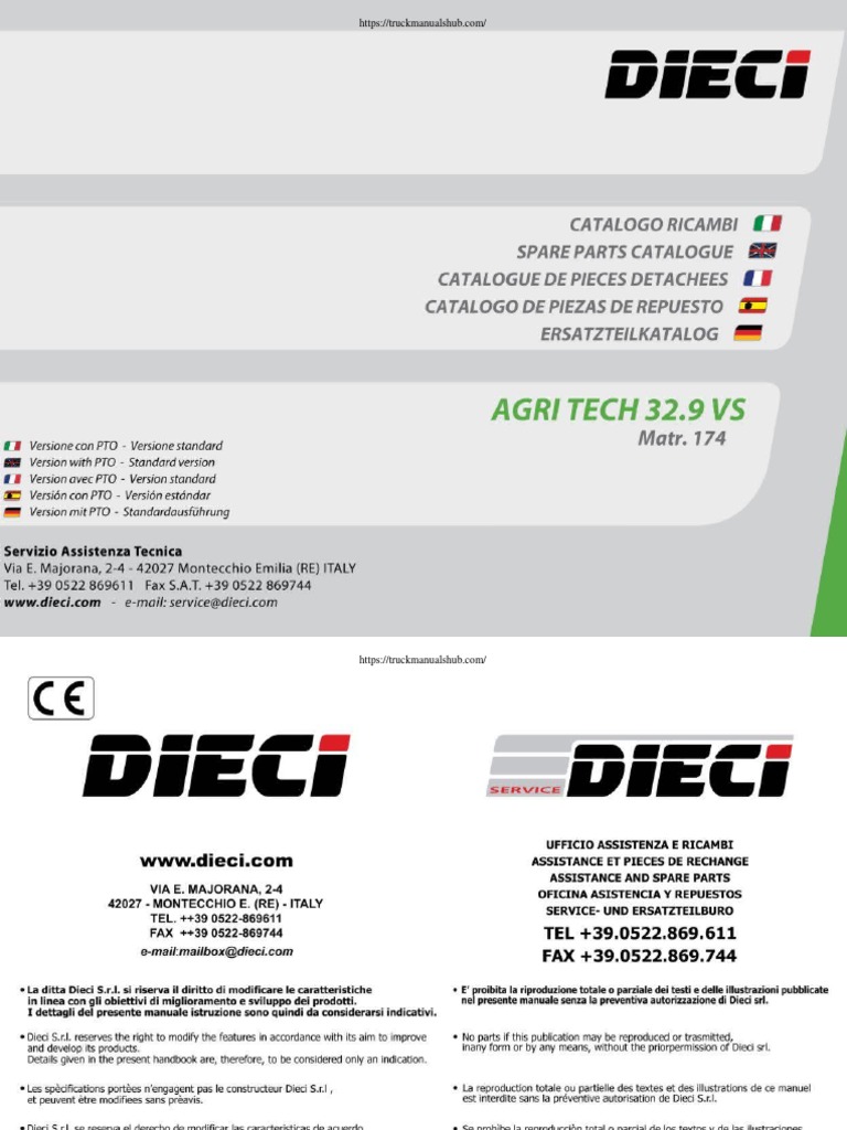 Dieci Telehandler Parts Catalog | PDF | Business | Technology & Engineering
