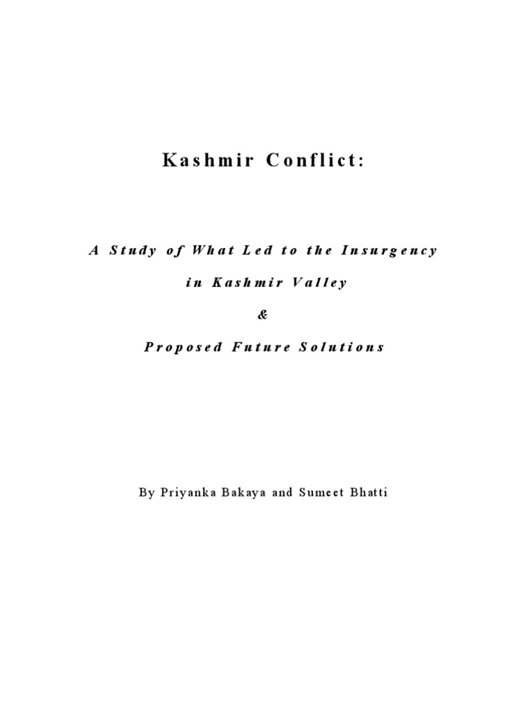 Kashmir Conflict:: A Study of What Led To The Insurgency in Kashmir ...