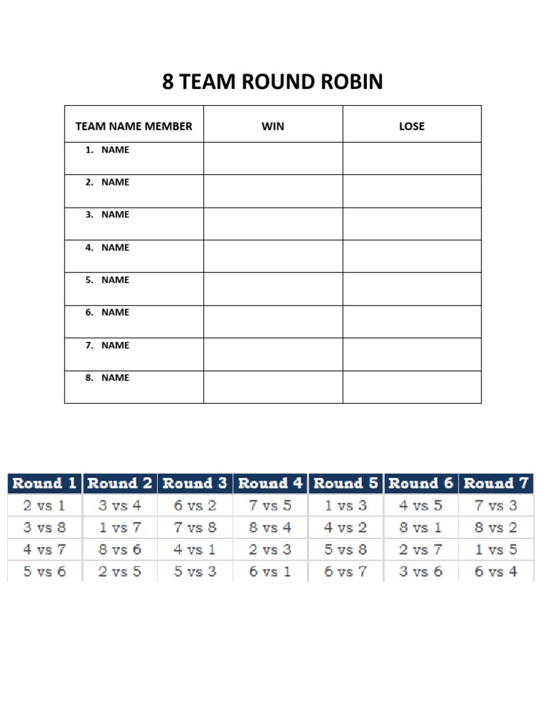 8 Team Round Robin | PDF