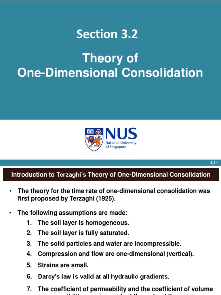 Section 3.2 Theory of One-Dimensional Consolidation | PDF | Classical Mechanics | Soil Science