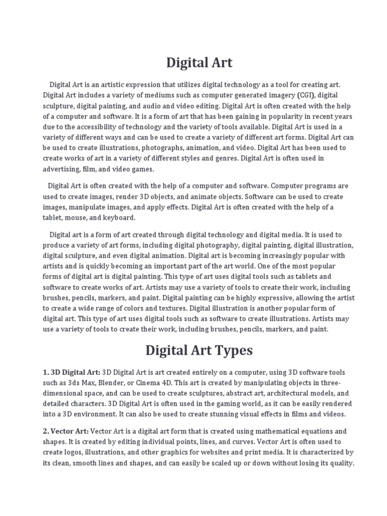 Digital Art | PDF | Adobe Illustrator | Graphic Design