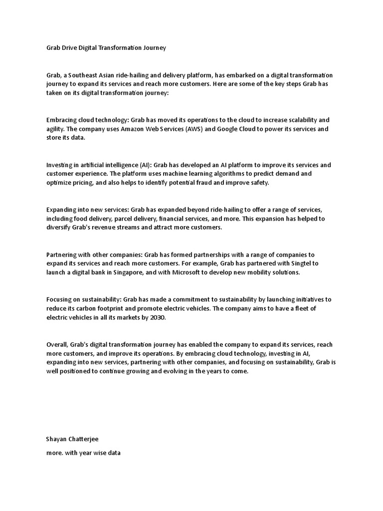 Grab's Digital Transformation Strategy | PDF | Disruptive Innovation ...