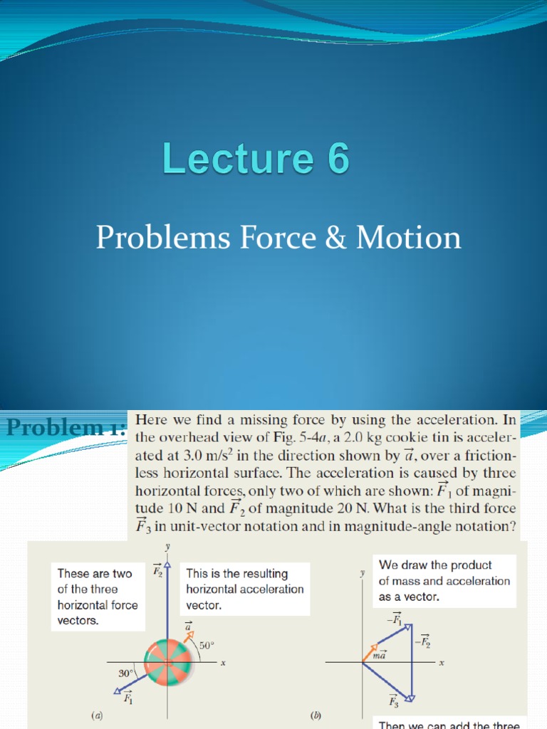 Problems Force & Motion | PDF | Physics | Classical Mechanics