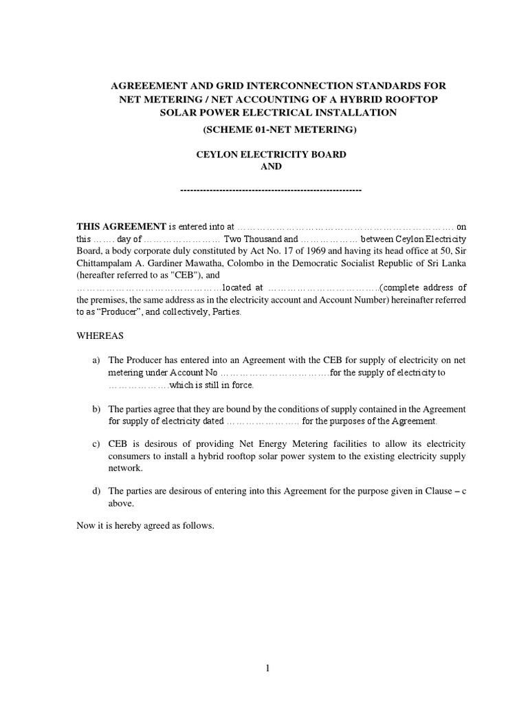 Agreeement and Grid Interconnection Standards For Hybrid | PDF | Power Inverter | Solar Power