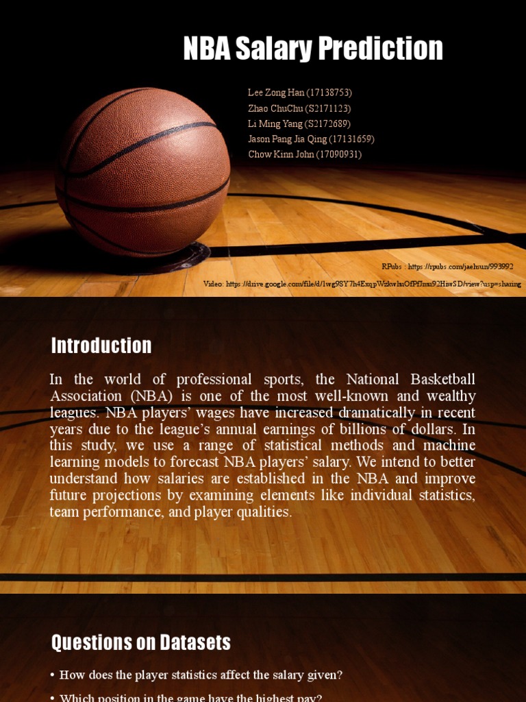 NBA Salary Prediction Presentation | PDF | Regression Analysis | Statistical Classification