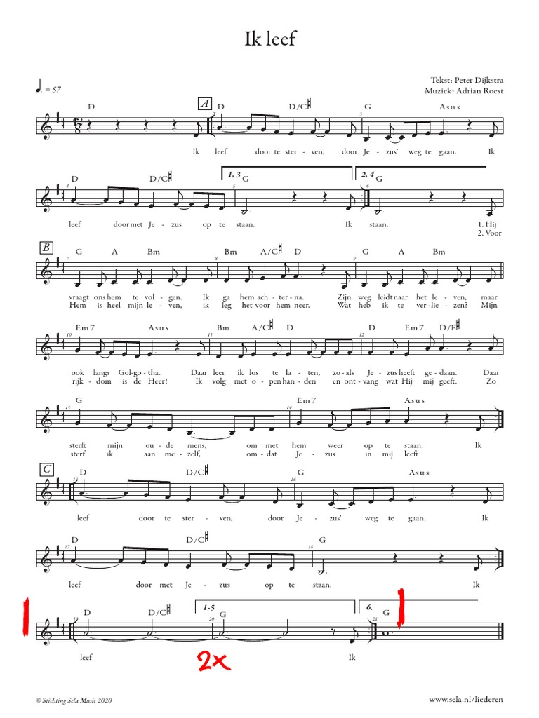 Sela - Ik Leef (Leadsheet) | PDF