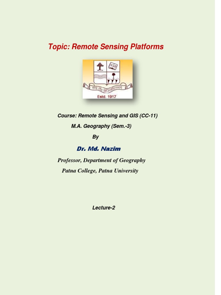 Remote Sensing Platforms Overview | PDF | Remote Sensing | Satellite