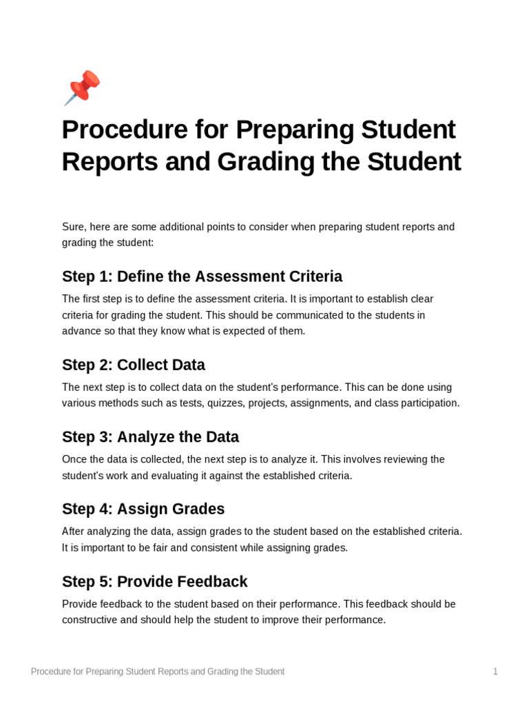 Report Prepration and Grading | PDF | Teachers | Rubric (Academic)