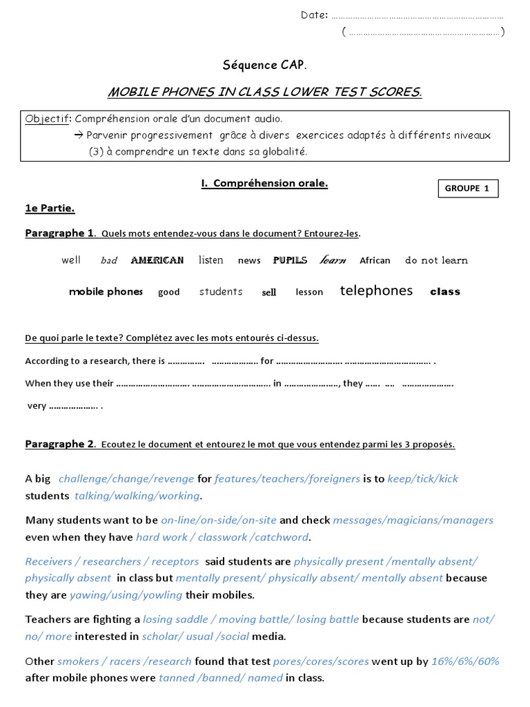 Learn: Mobile Phones in Class Lower Test Scores | PDF | Classroom ...
