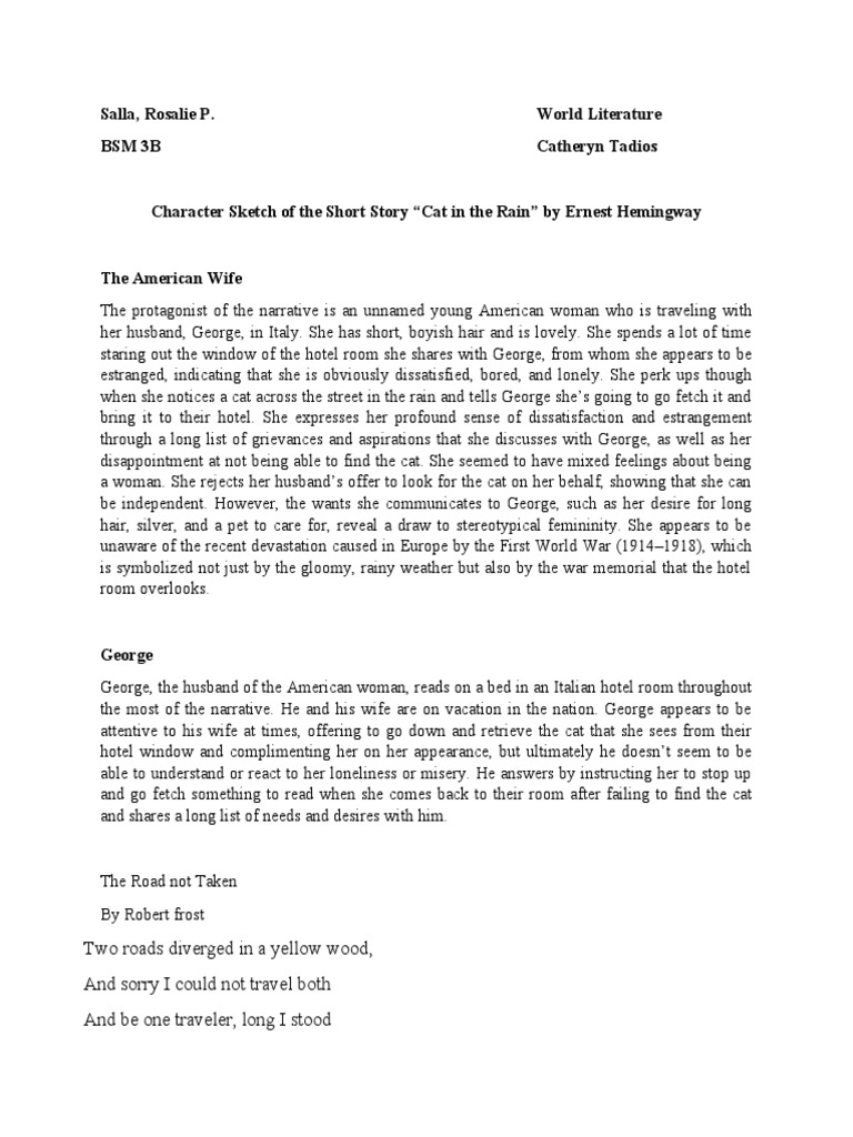 Final Task 2 - Character Sketch of Short Story | PDF