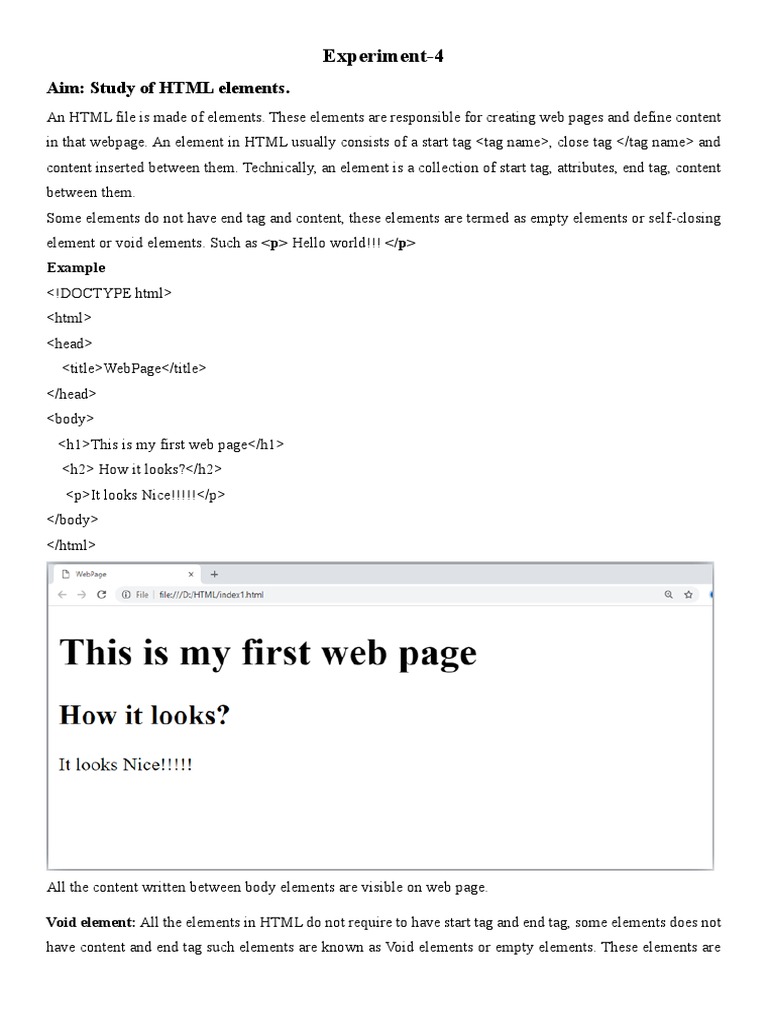 IT-406 Web Design Lab 4 | PDF | Html Element | Html IT-406 Web Design Lab 4 | PDF | Html Element | Html