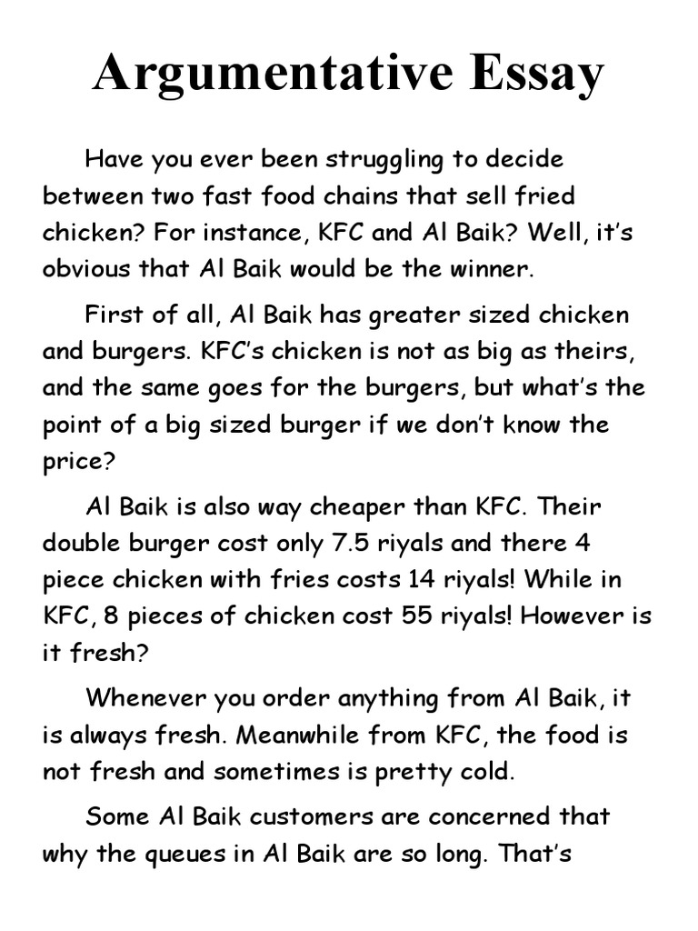 Al Baik vs KFC: The Better Choice | PDF