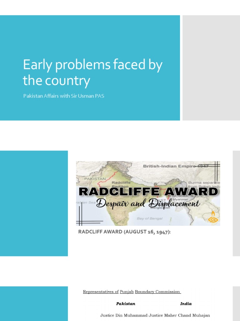 Initial Problems Faced by Pakistan | PDF | Pakistan | Asia