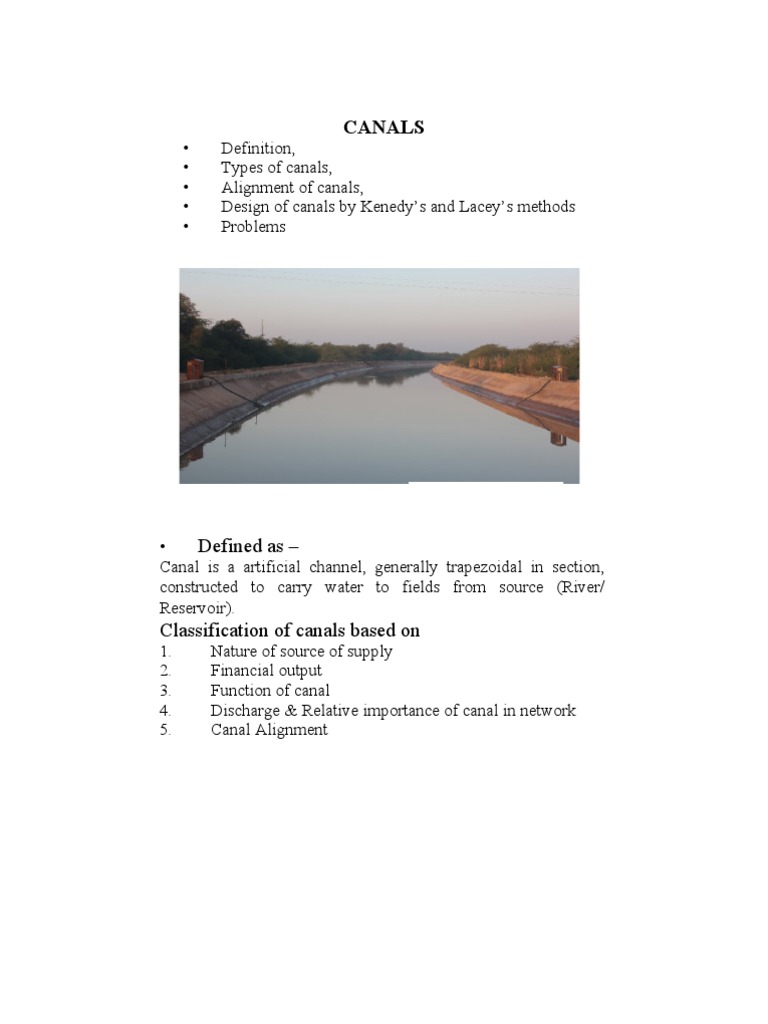 Canals | PDF | Canal | Irrigation
