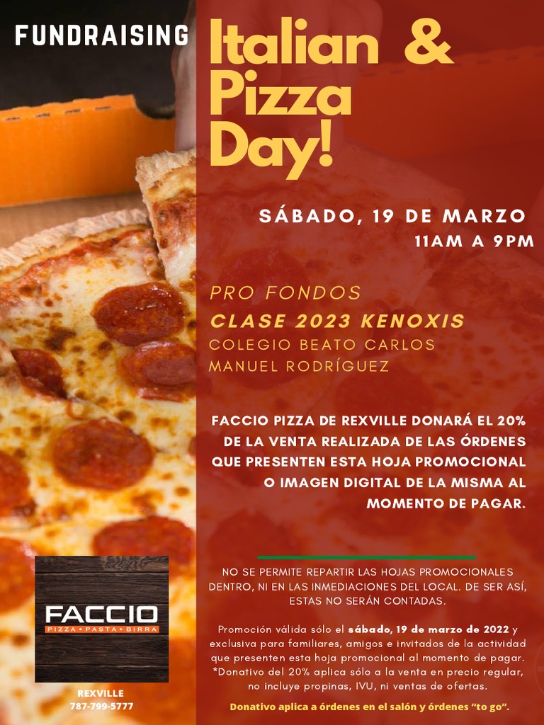 Faccio Pizza Fundraiser Flyer | PDF