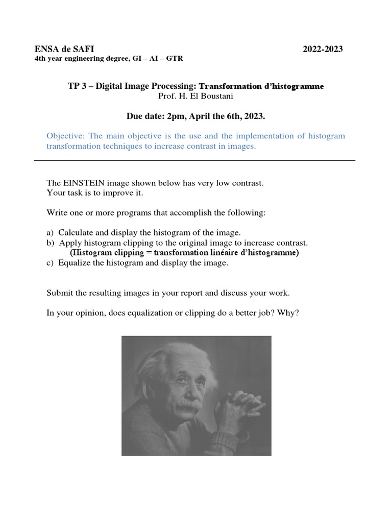 Histogram Transformation in Image Processing | PDF | Computers ...