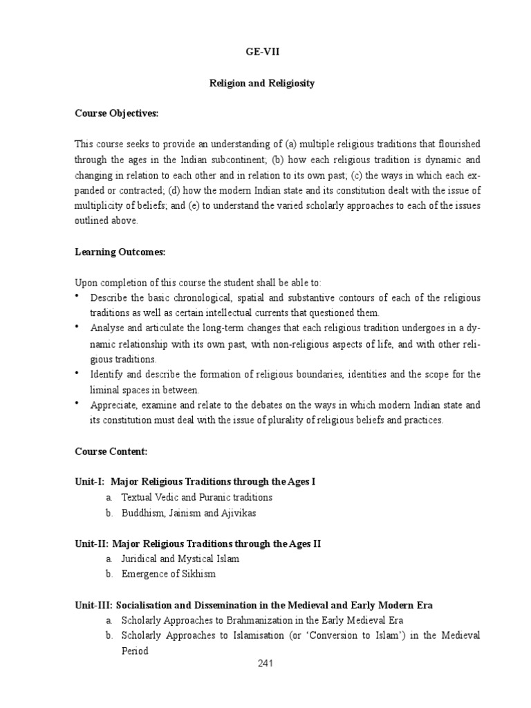 Religion and Religiousity Course | PDF | Sufism | Indian Religions
