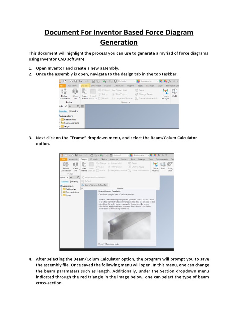 How To - Inventor Force Momemnt Diagram (FMD) - R1 | PDF