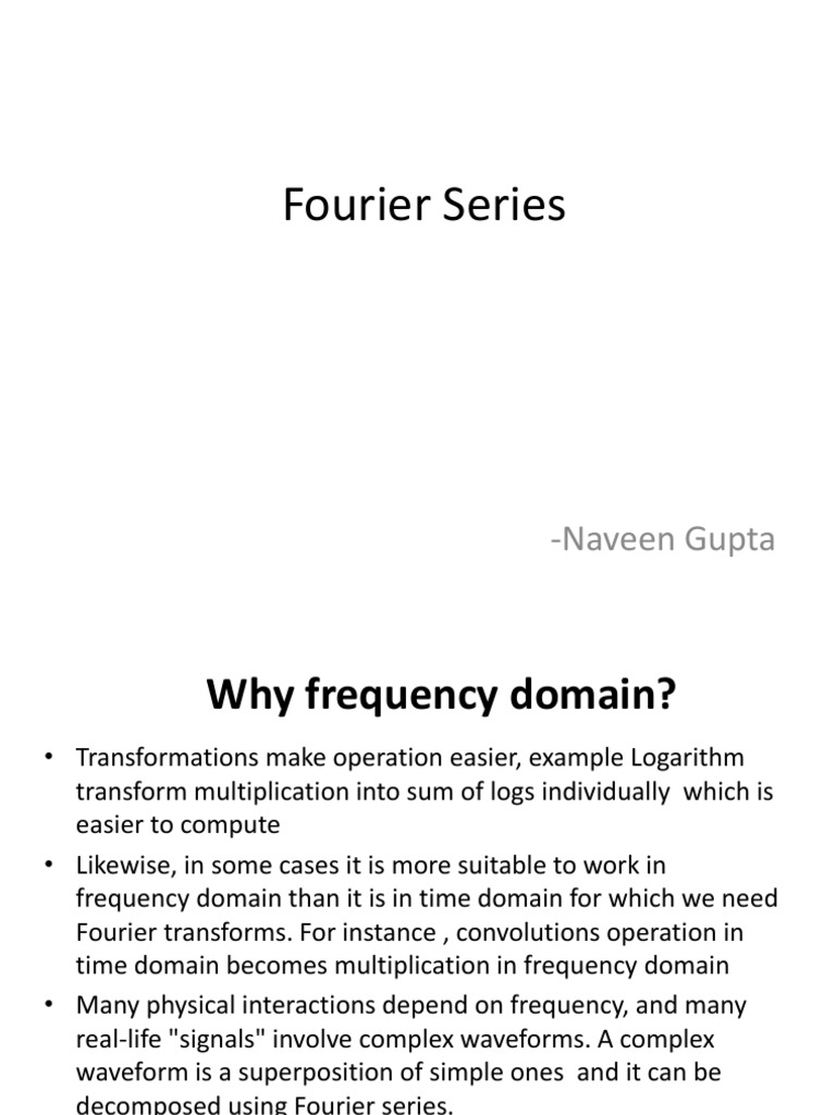 Fourier Series - Lec1-2 | PDF | Fourier Series | Fourier Transform