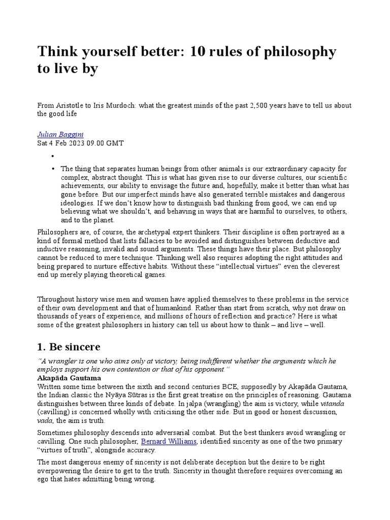 10 Essential Philosophy Rules | PDF | Occam's Razor | Reason