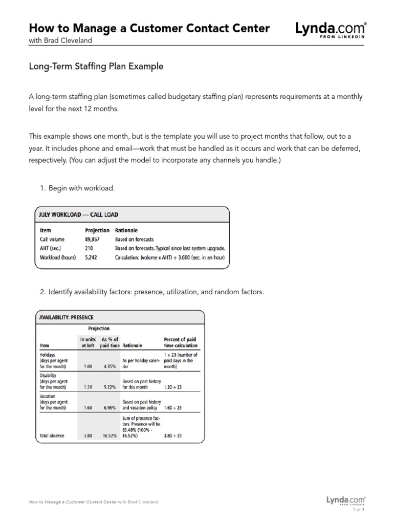 Long-Term Staffing Plan Example Guide | PDF | Career & Growth