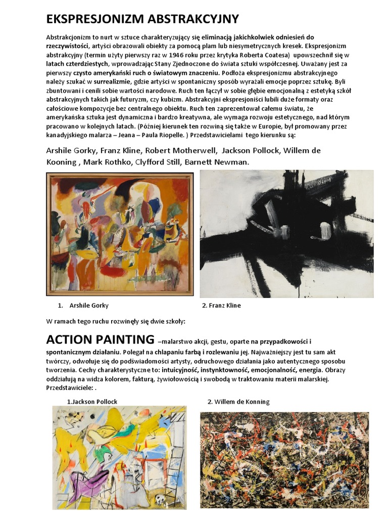 Ekspresjonizm Abstrakcyjny | PDF