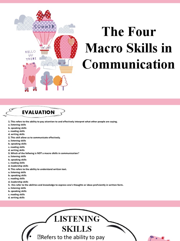 4 Macro Skills | PDF