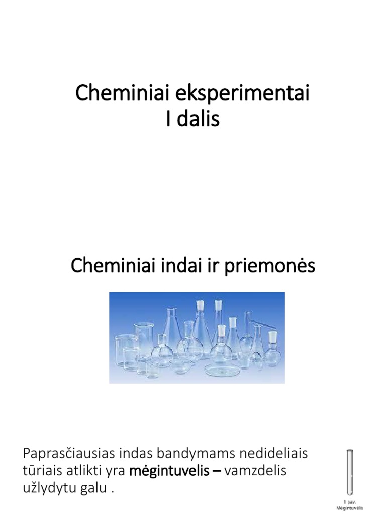 Cheminiai Eksperimentai I Dalis | PDF