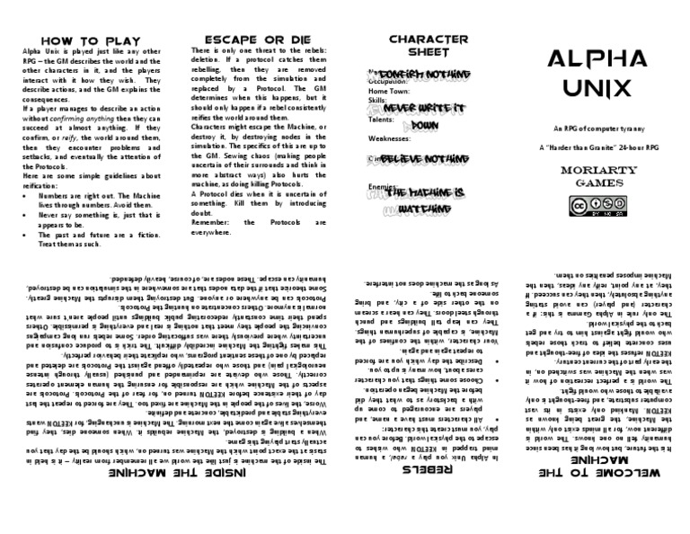 Alpha Unix (Pocketmod) | PDF