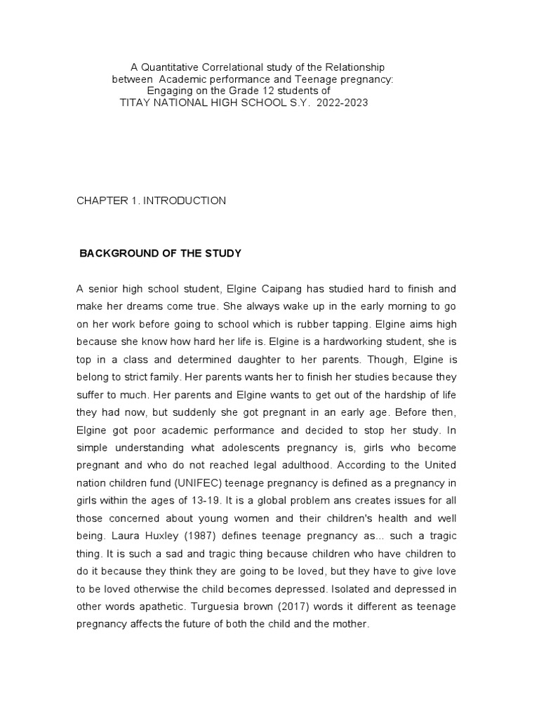 A Quantitative Correlational Study of The Relation | PDF | Adolescence ...