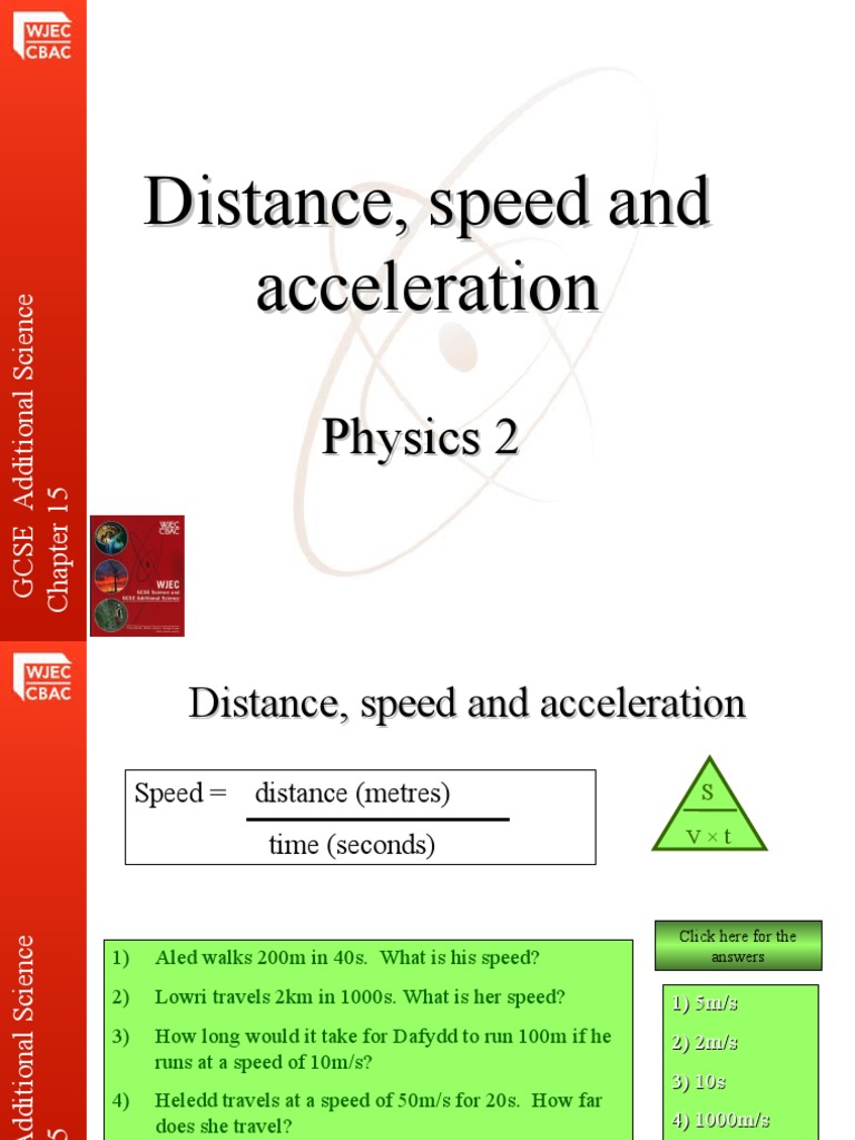 Distance Speed and Acceleration | PDF | Speed | Acceleration