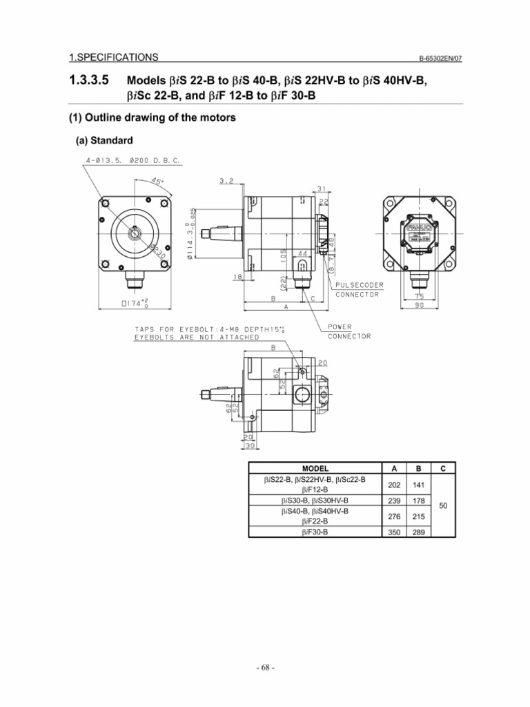 Beta Isc Motor 22 2000 Diemensions | PDF