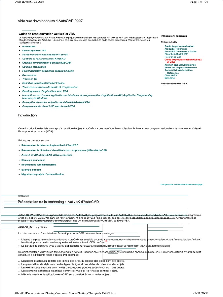 Pdfslide - Tips Programmationvbaautocadpdf | PDF | Visual Basic for Applications | Microsoft Excel