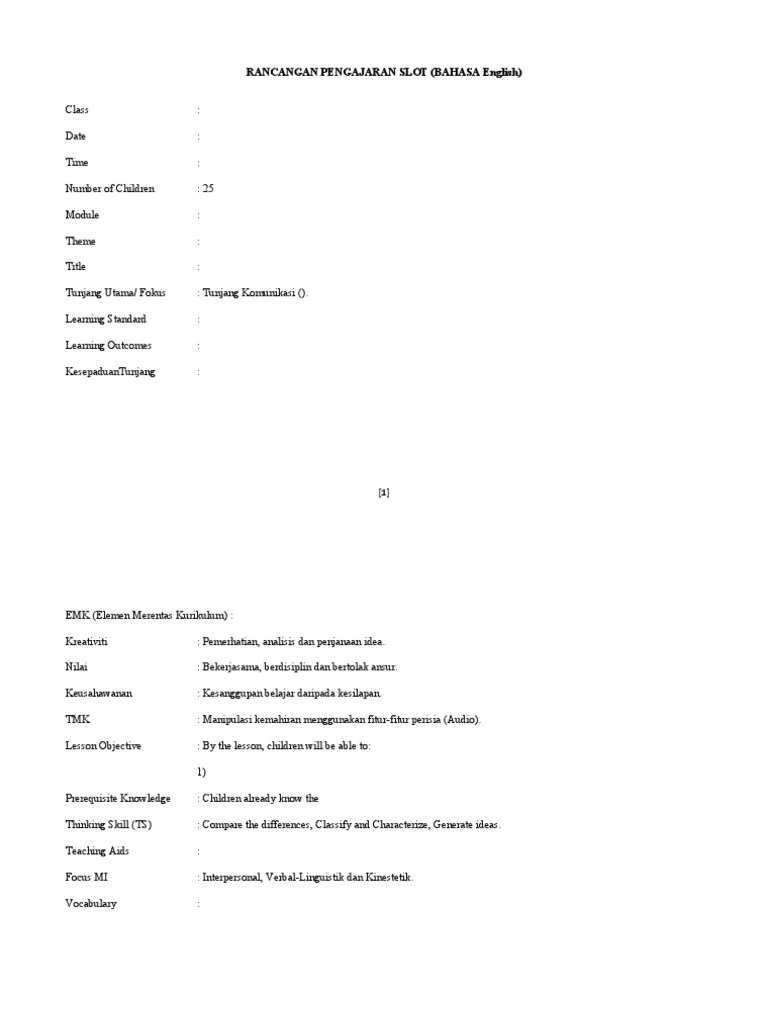 Rancangan Pengajaran Slot Bi | PDF
