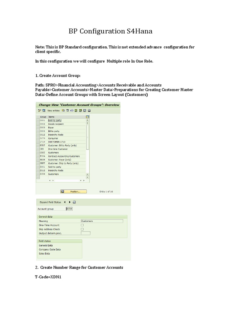 SAP BP Configuration | PDF