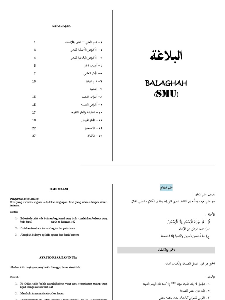 Balaghah Ting 4 SMU 2021 | PDF