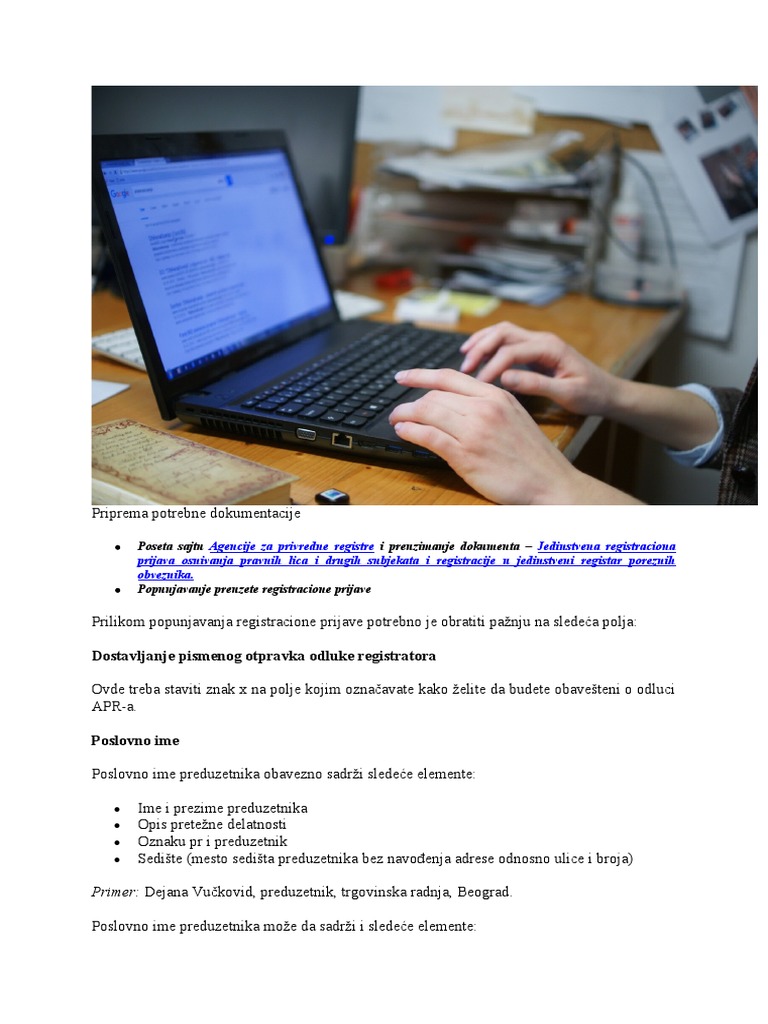 Priprema Potrebne Dokumentacije | PDF