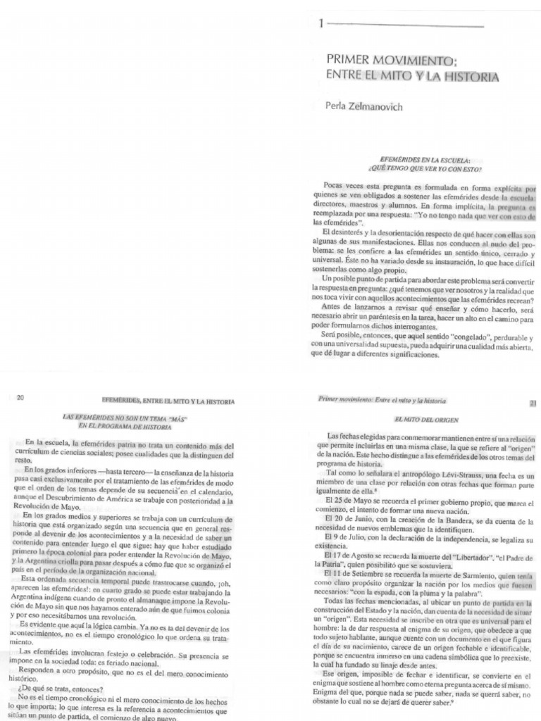 Zelmanovich. Efemérides, Entre El Mito y La Historia | PDF