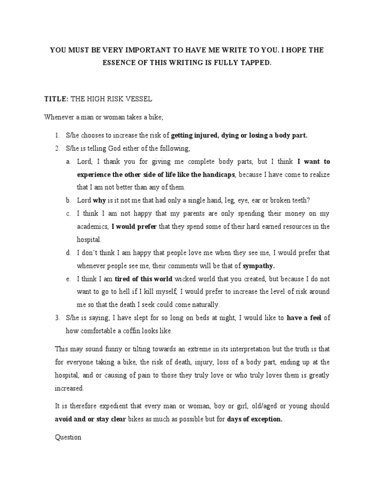 The High Risk Vessel | PDF