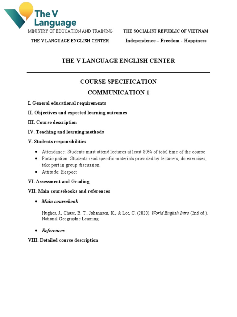 Communication 1 Course Overview | PDF | English Language | Question
