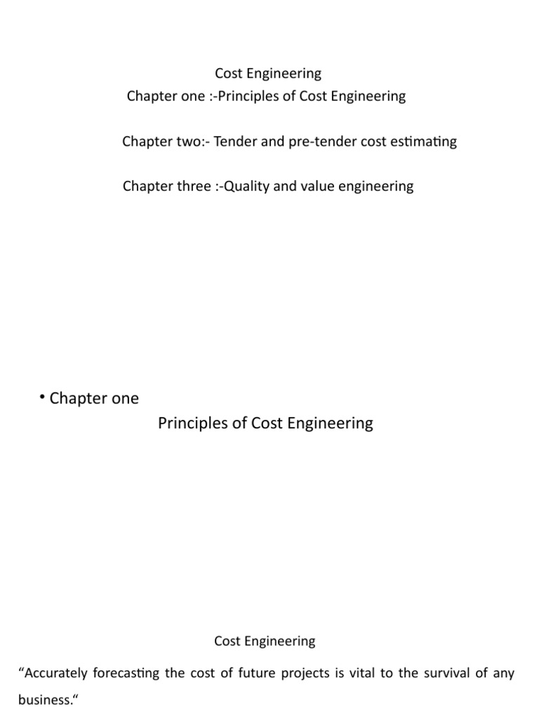 Cost Engineering | PDF | Business | Technology & Engineering