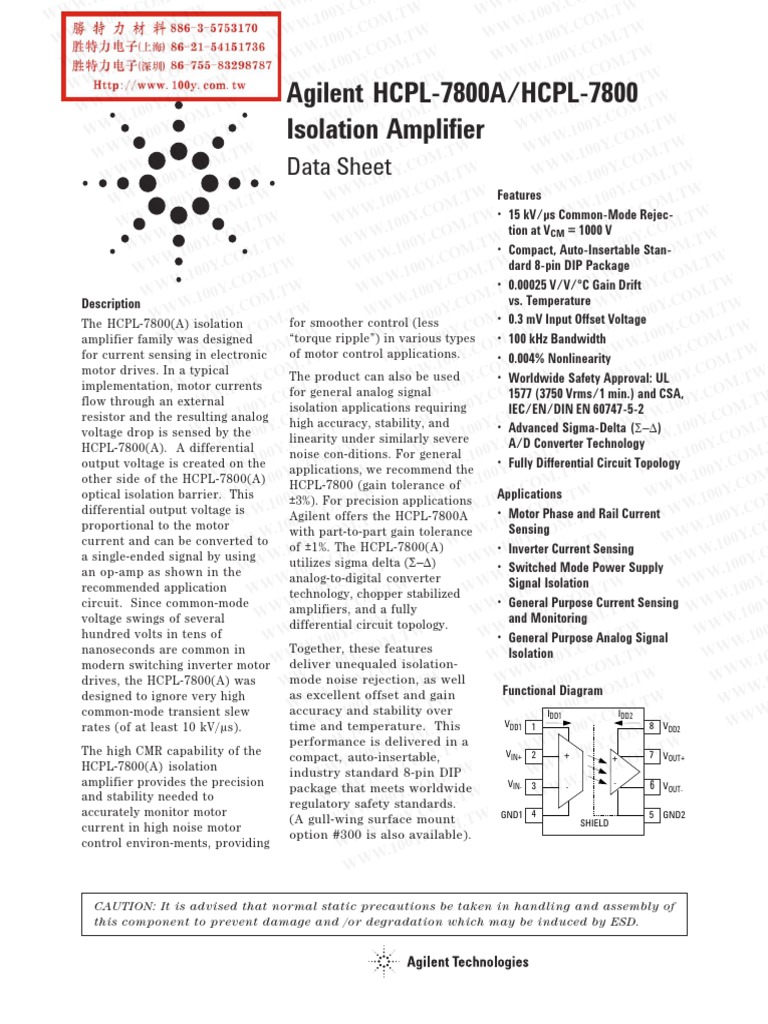 HCPL-7800 Application Manual | PDF | Power Inverter | Operational Amplifier