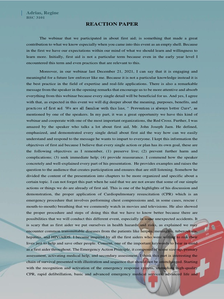 Reaction | PDF | First Aid | Cardiopulmonary Resuscitation