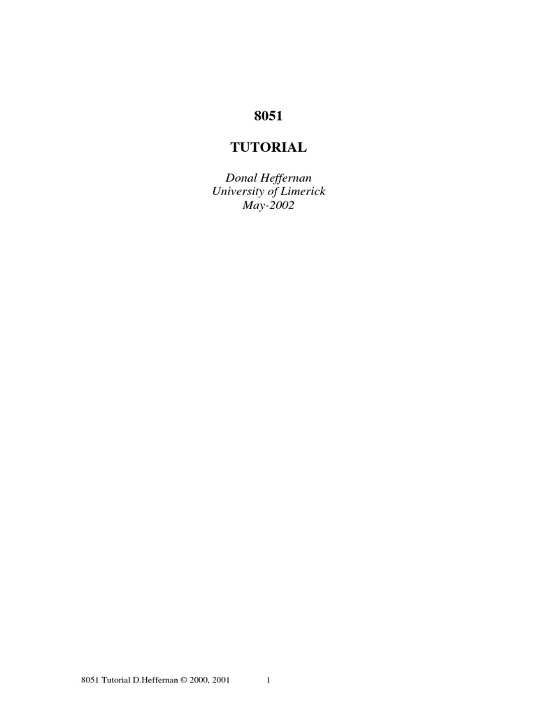 8051 Tutorial | PDF | Microprocessor | Assembly Language