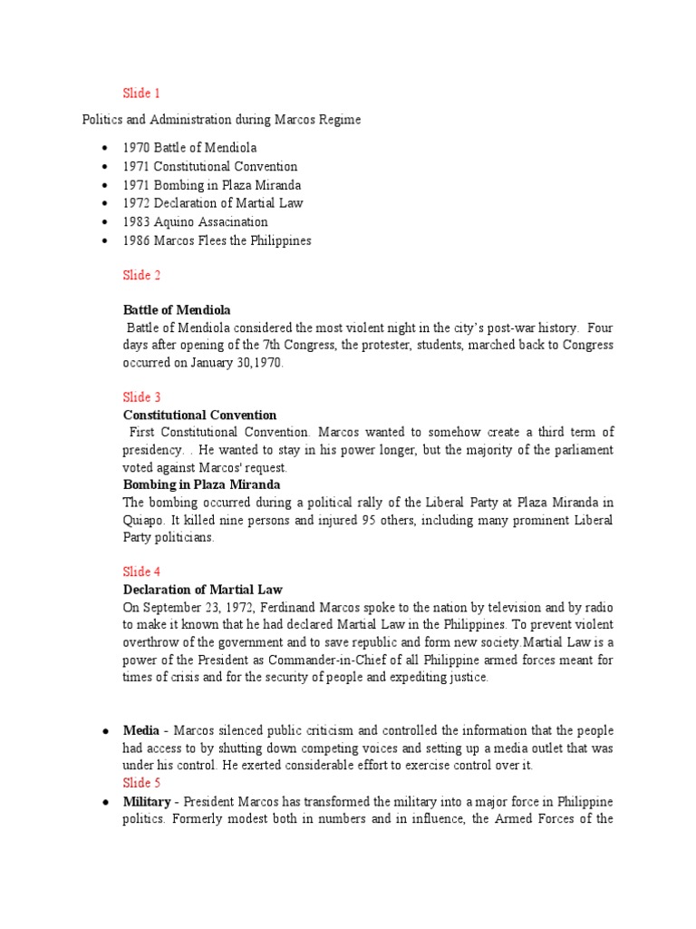 Marcos Regime | PDF | Philippines | Government