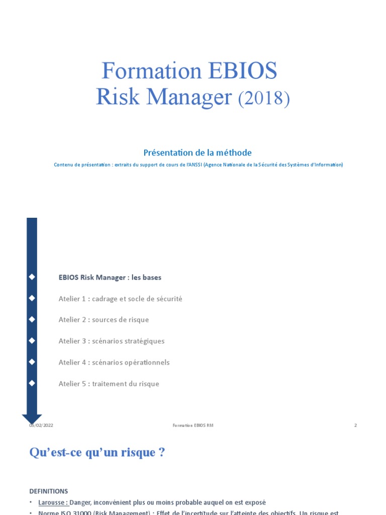 Formation EBIOS RM - Session Du 20220205 | PDF | Sécurité des systèmes ...