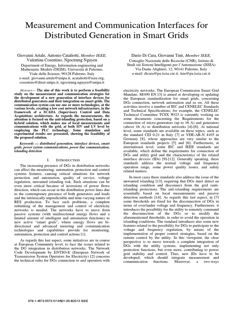 14 2013 Amps Proceedings Measurement And Communication Pdf Smart Grid Electrical Grid