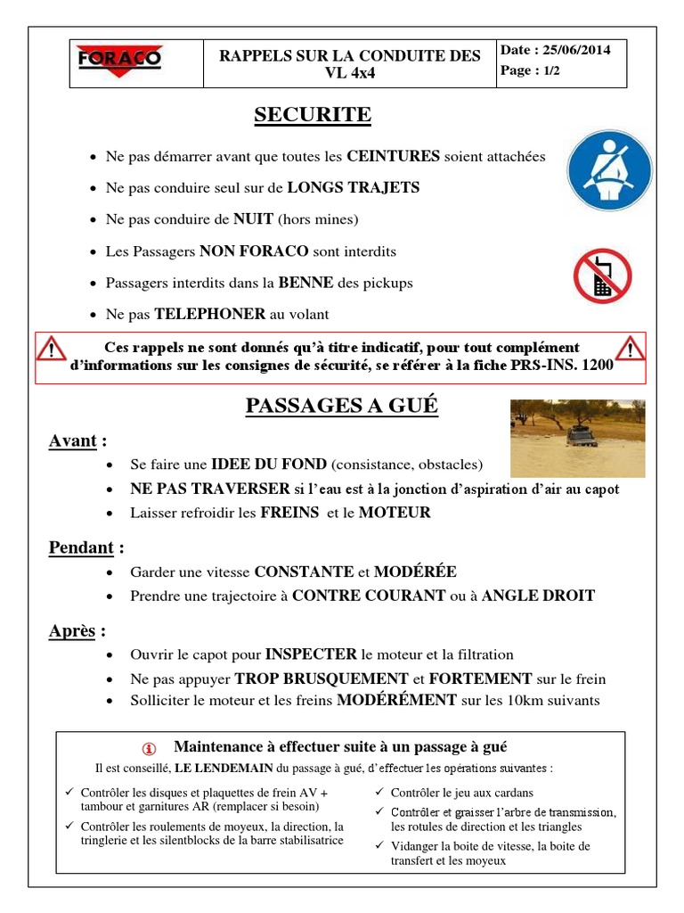 Rappels de sécurité pour conduite 4x4 | PDF | Frein | Industrie automobile
