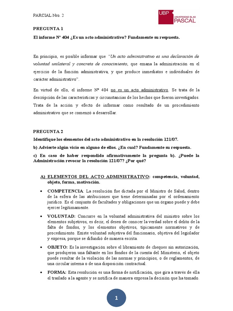Parcial 2 d. Adm Nota 8 Completo | PDF | Debido al proceso | Demanda ...