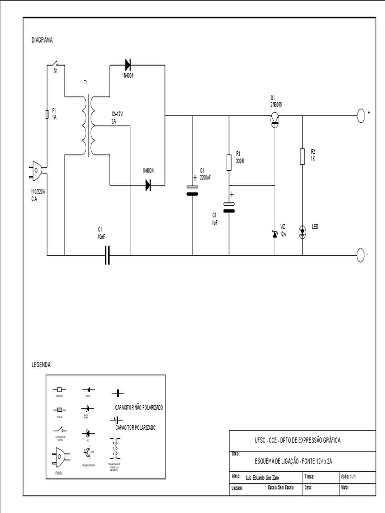 Diagrama Fonte 12v | PDF | Semicondutores | Eletromagnetismo